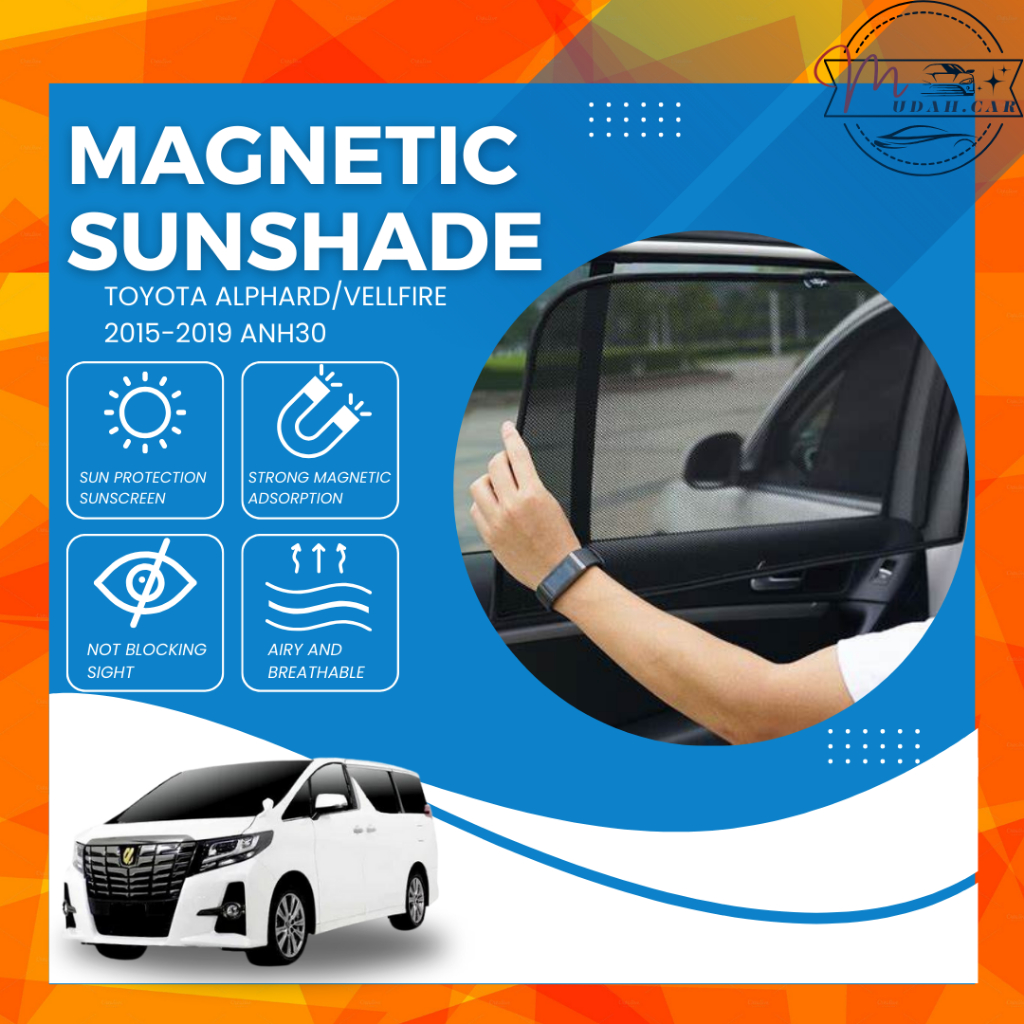 Toyota Alphard / Vellfire 2016-2020 ( ANH 30 ) Magnetic Sunshade Car ...