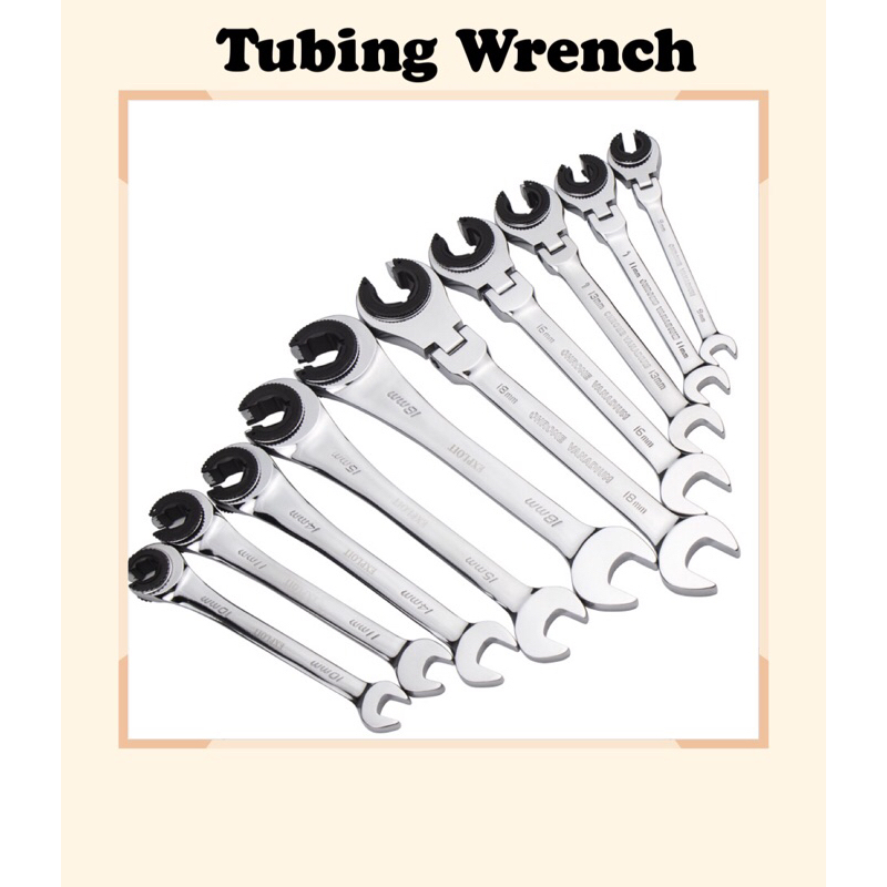 8-19mm Tubing Ratchet Wrench Spanner Set Rachet Flexible Spaner Spanar ...