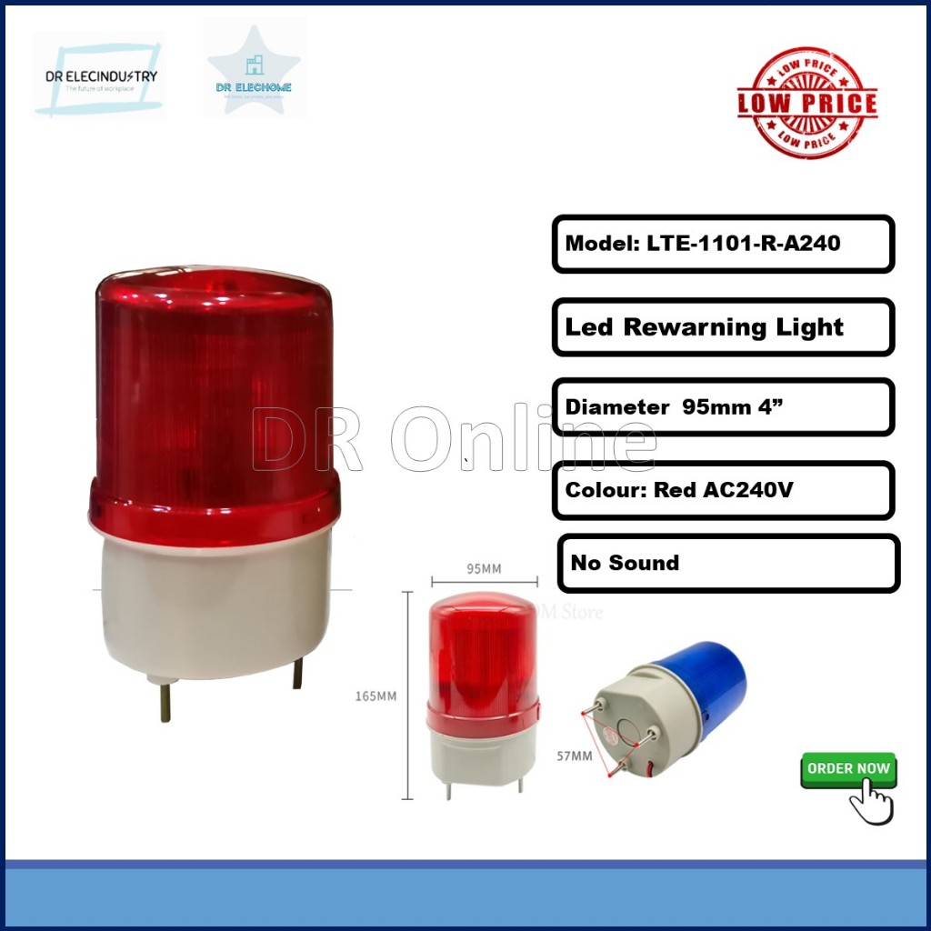 Led Revolving Rewarning Light ~4" 12V / 24V / 220VAC, LTE-1101 Series ...