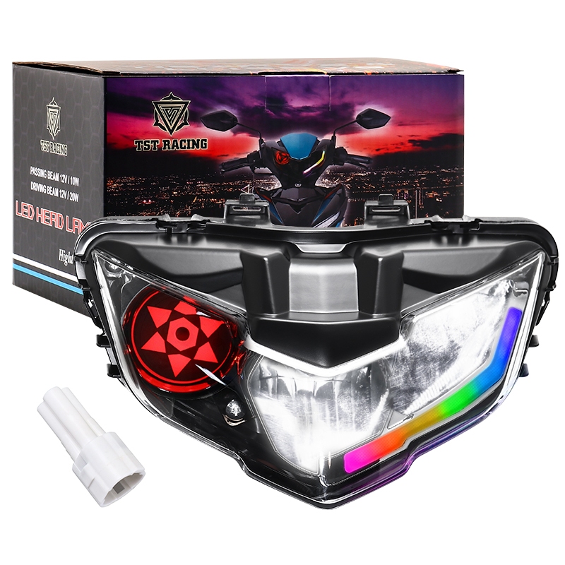 Y15ZR V2 LC135 V8 Lampu Depan LED Headlamp 135LC V8 FI Y15 Naruto Single Devil Eyes Head Light ...