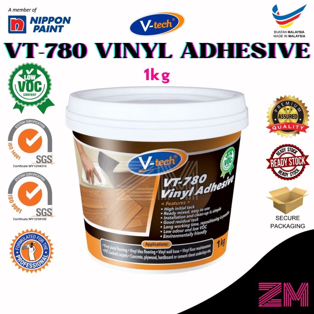 Vtech VT-780 1KG Vinyl Adhesive Sealant Flooring Glue Gam Lantai Vinyl ...