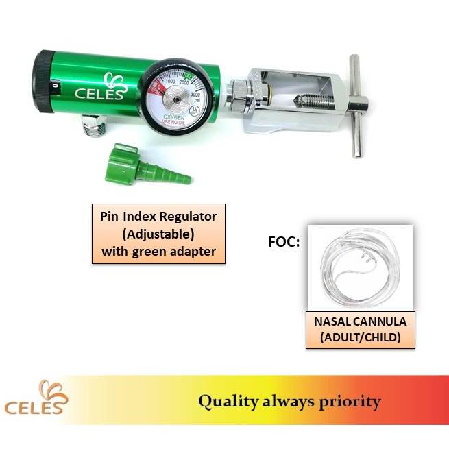 CELES - Pin Index Regulator (Adjustable) for Medical Oxygen | Shopee ...