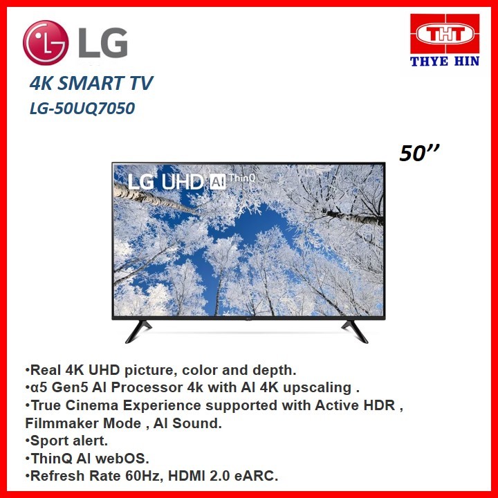 LG 50 inch UQ70 Series 4K Smart UHD TV with AI ThinQ® (2023 ...