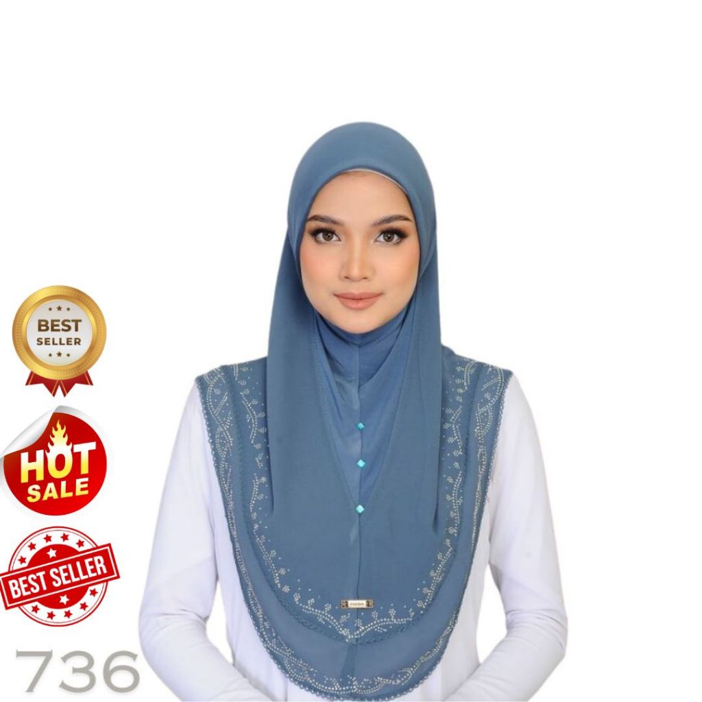 Tudung Instant | Tudung Anabia Batu | Tudung 2 layer Anabia | Tudung ...