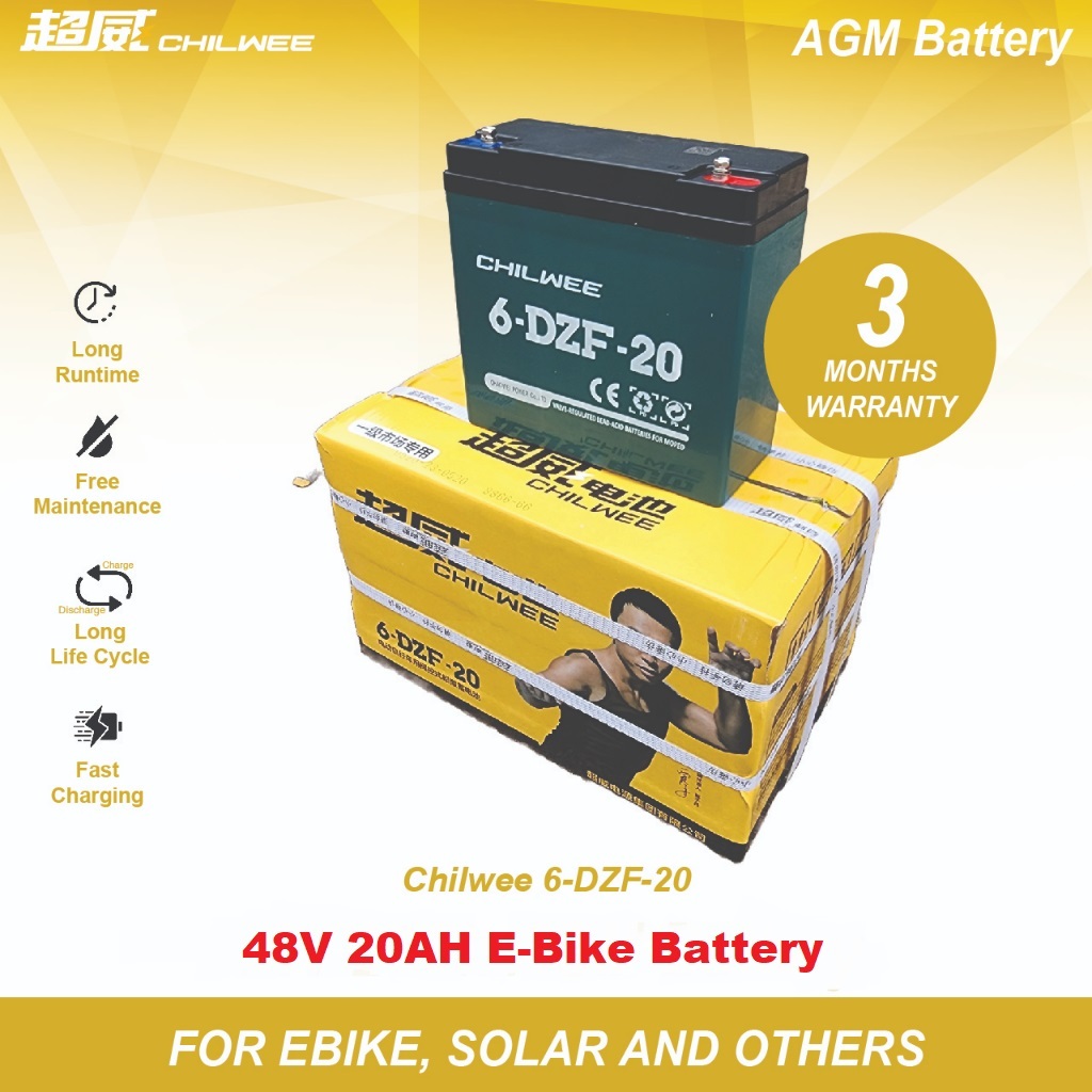 EBIKE BATTERY 6DZF20 CHILWEE 48V 20AH BATERI SKUTER SCOOTER- 3 MONTH ...