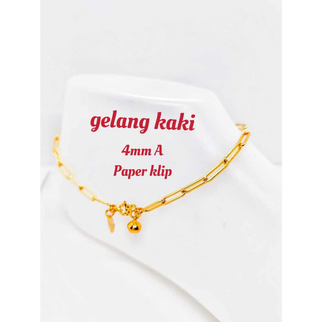 Rantai kaki paper klip Emas bangkok ankle free cop | Shopee Malaysia