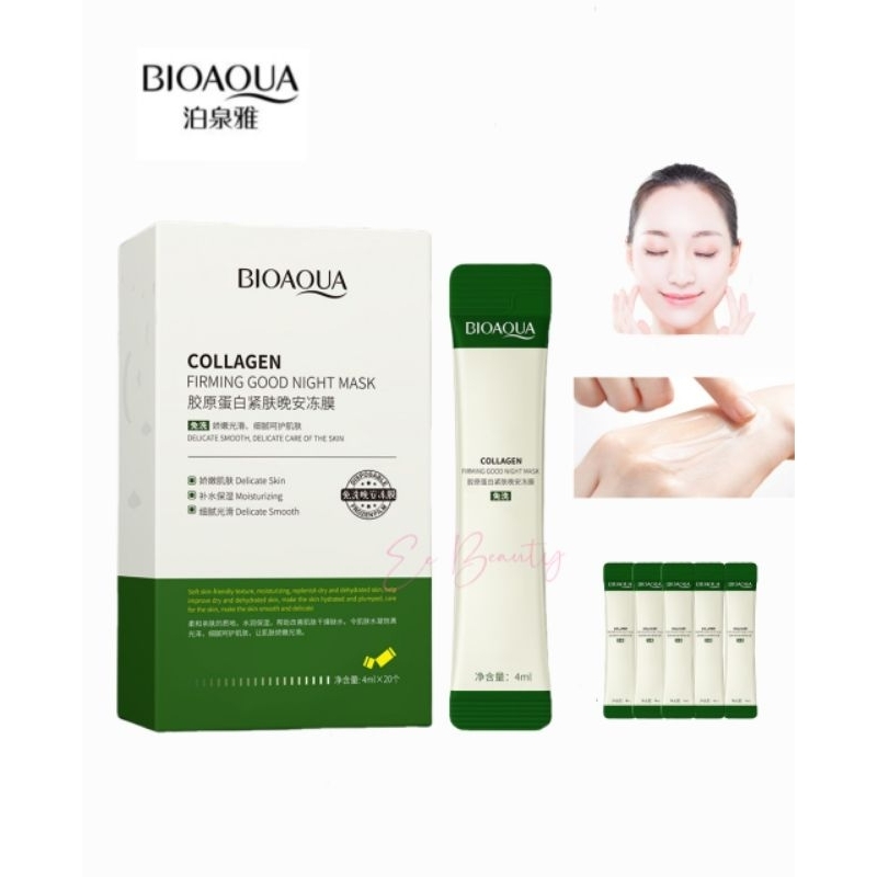 20pcs Collagen Sleeping Mask - Bioaqua Firming Serum Overnight Mask ...