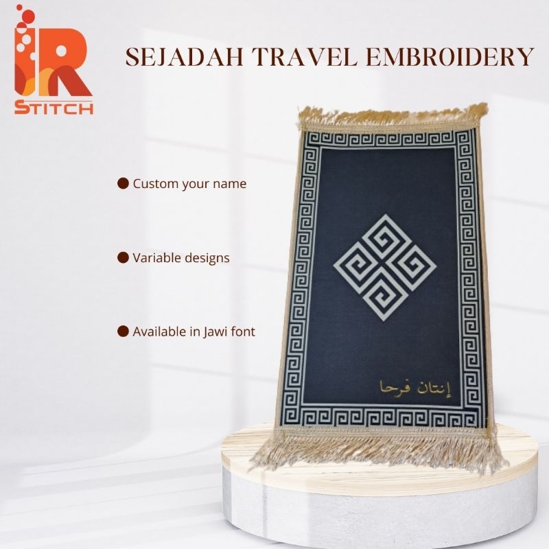 Sejadah Travel (Free Name Embroidery) Prayer Mat / Sejadah Travel ...