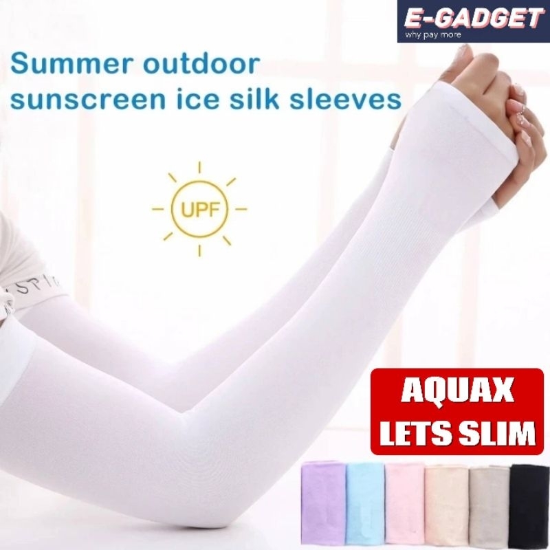 AQUAX LETS SLIM HANDSOCK COOLING SEAMLESS ICE SILK UV PROTECTIVE ARM ...