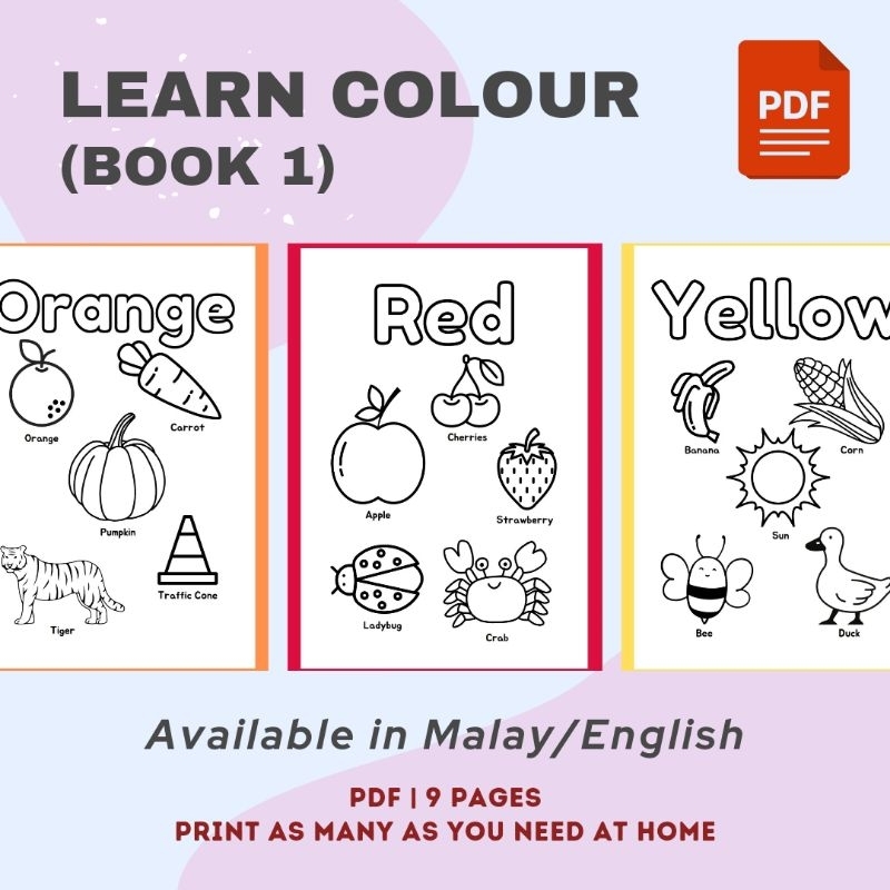 [PDF] LEARN COLOUR (Book 1) - Children Learning Preschool Kindergarten ...
