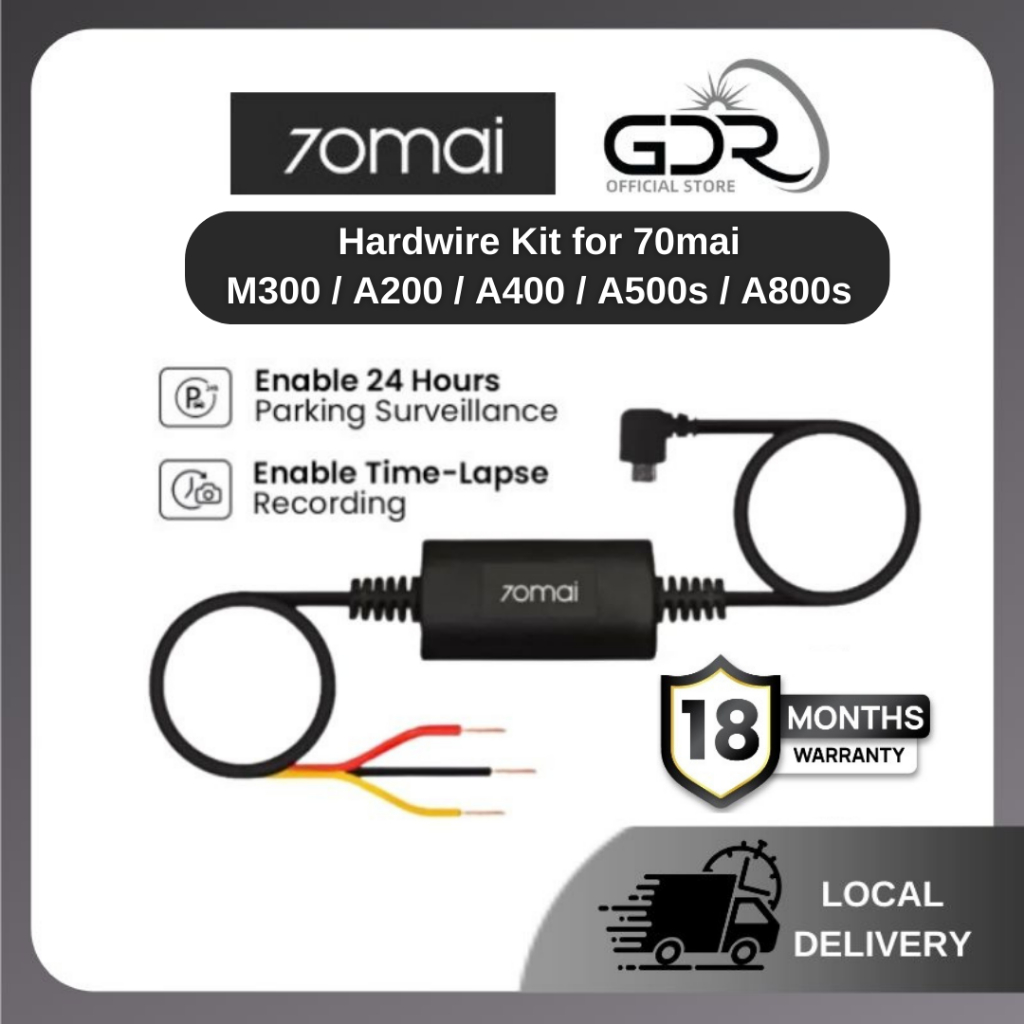 70mai Hardwire Kit / Hard Wire Fuse Kit compatible for 70mai Dashcam ...