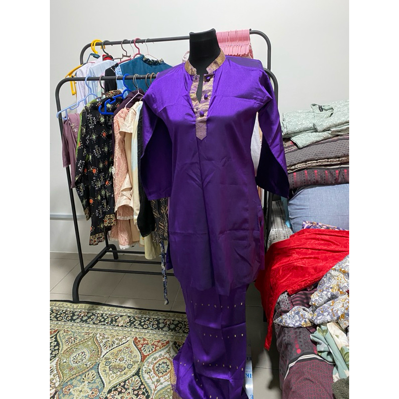 BAJU KURUNG TRADISIONAL PURPLE | Shopee Malaysia