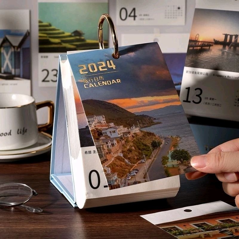 2024 Travel Calendar Creative Desk Calendar | Kalendar Perlancongan ...