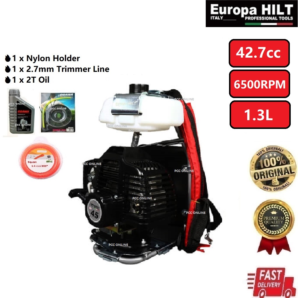 EUROPA HILT EH402K-PRO BRUSH CUTTER BACKPACK BRUSH CUTTER/ MESIN RUMPUT ...