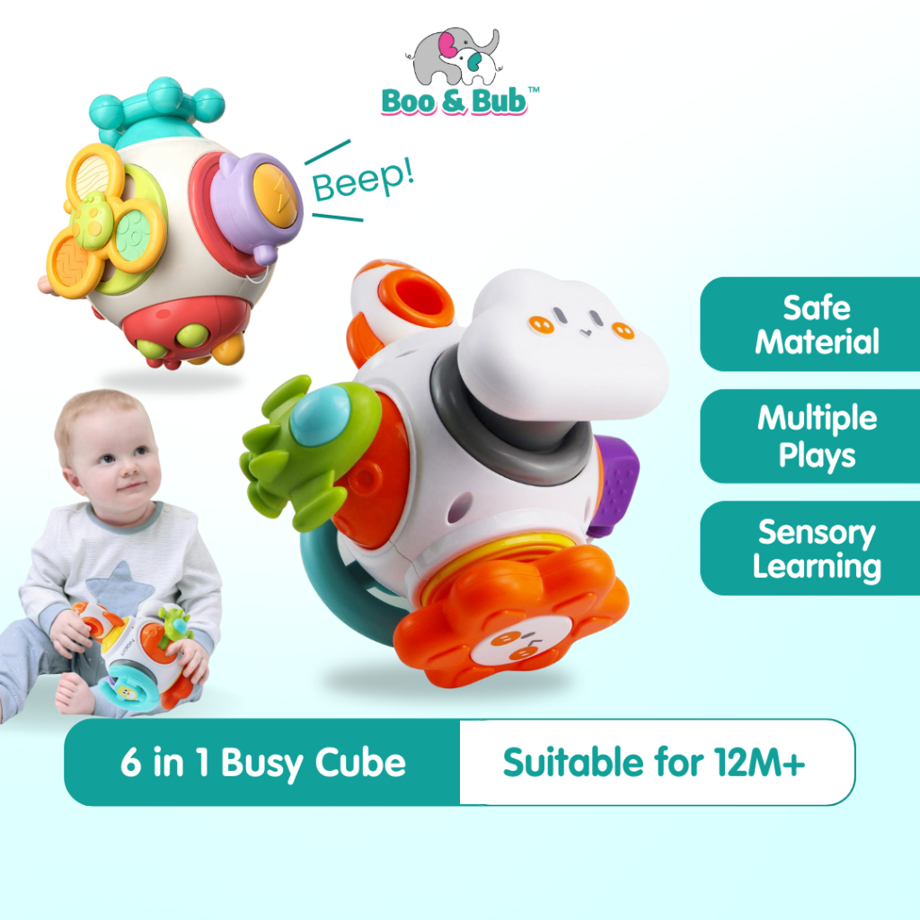Boo&Bub 6-in-1 Montessori Toys Toddler Busy Cube Early Education ...