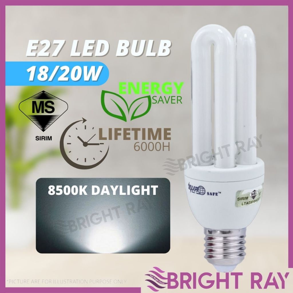 18W/ 20W PLCE BULB 3U Tube Energy Saving Lamp E27 U Shape Fluorescent ...