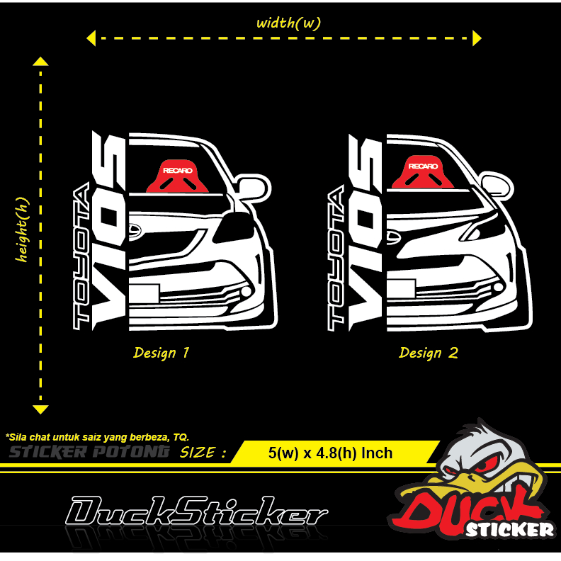 TOYOTA VIOS THAI FACELIFT FRONT STICKER 1PCS #cuttingsticker #toyota # ...