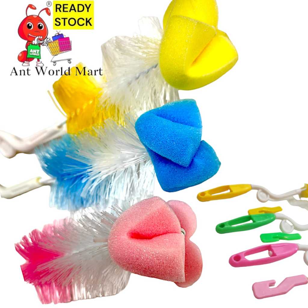 ANT WORLD MART@2in1 Baby Bottle/Nipple Brush Berus Cuci Puting Botol ...