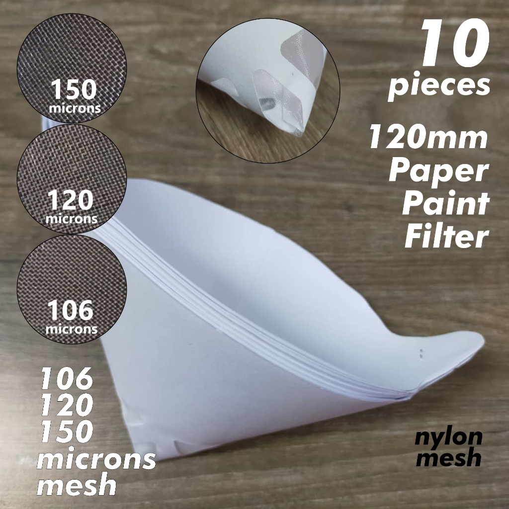 Paper Paint Filter (10pcs)120mm 106/120/150/ Microns Nylon Mesh 10 pcs ...