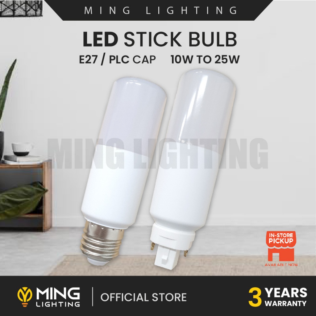 LED 10W 15W 20W 25W Mentol Stick Round A Bulb E27 PLC Energy Saving Lampu Meja Siling Ceiling ...