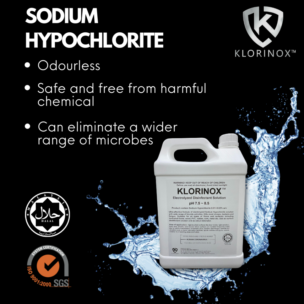 KLORINOX ELECTROLYZED DISINFECTANT SOLUTION 5 LITER | Shopee Malaysia