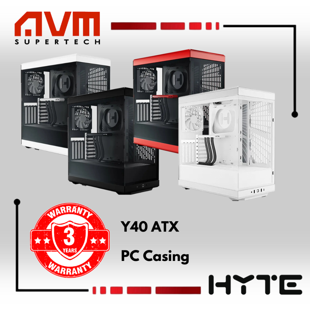 AVM HYTE Y40 S-Tier Aesthetic Casing ATX PC Desktop Casing - Black ...