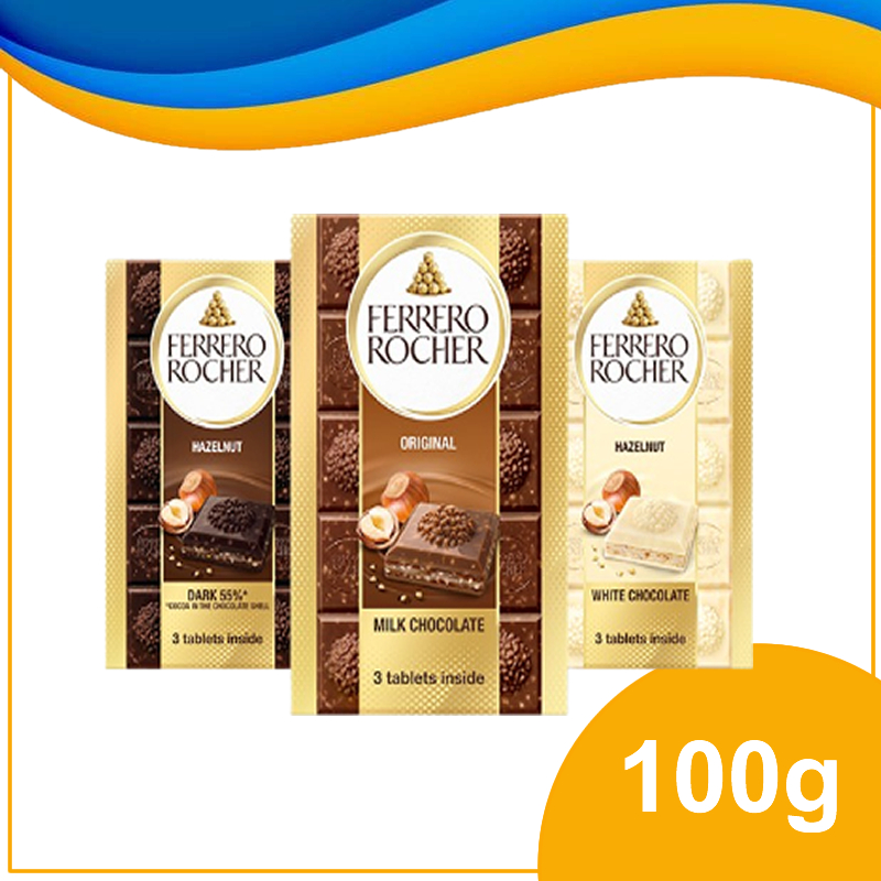 Ferrero Rocher Tablets 270g [Dark chocolate /White Chocolate/Milk Chocolate] | Shopee Malaysia