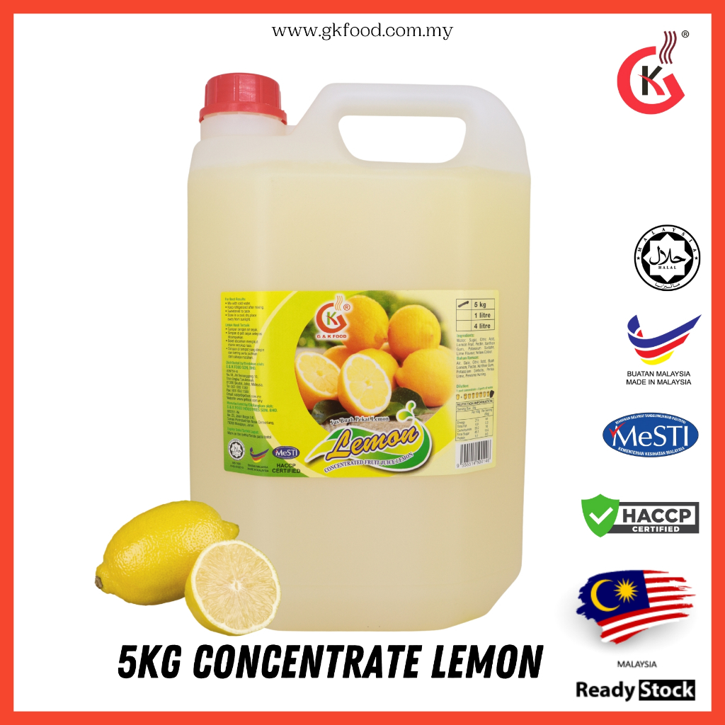 G&K 1:8 Concentrate Lemon Juice 5kg(4L) | Jus Limau Pekat Halal | air balang,ice blended ...