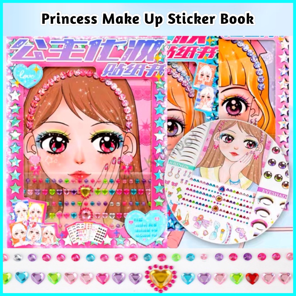 Makeup Sticker Book Princess Fun DIY Diamond Sticker Make A Face ...
