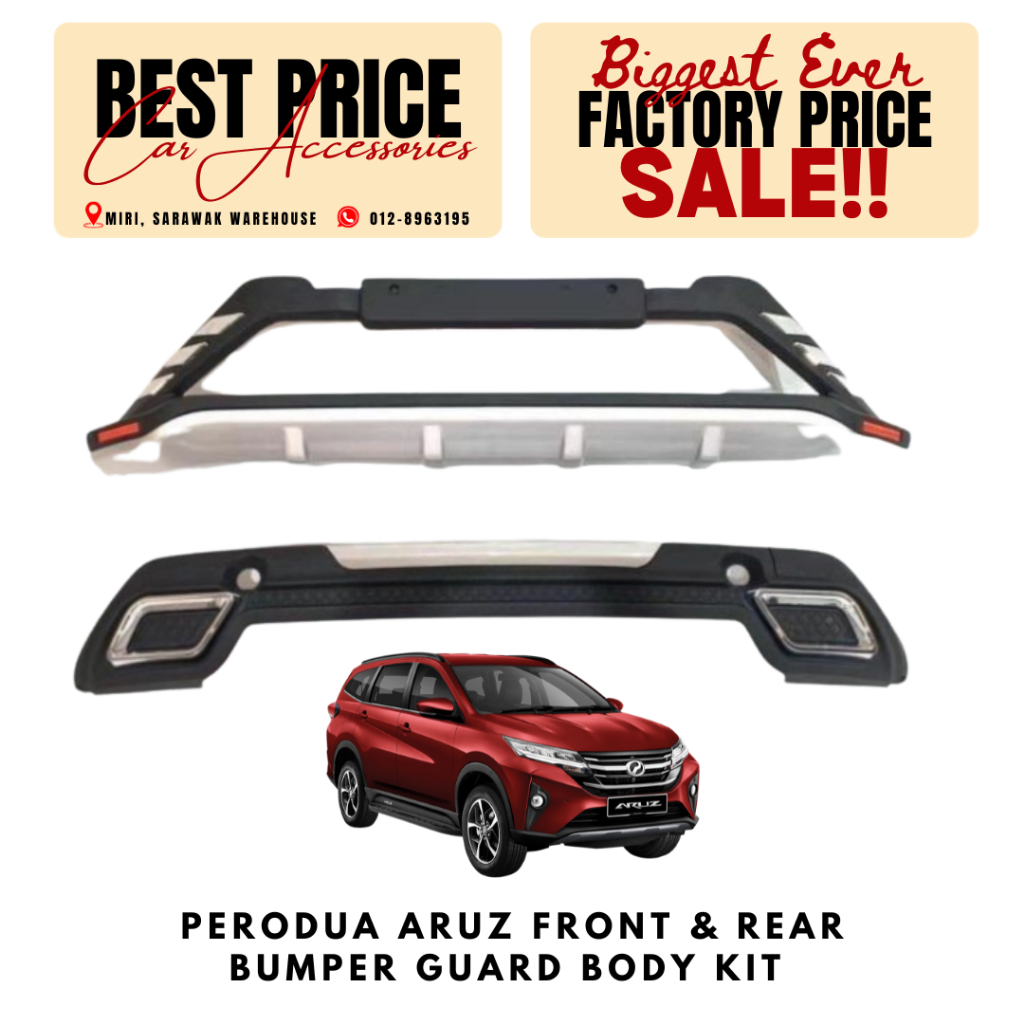 Perodua Aruz Front & Rear Bumper Guard Body Kit with Daylight Signal ...
