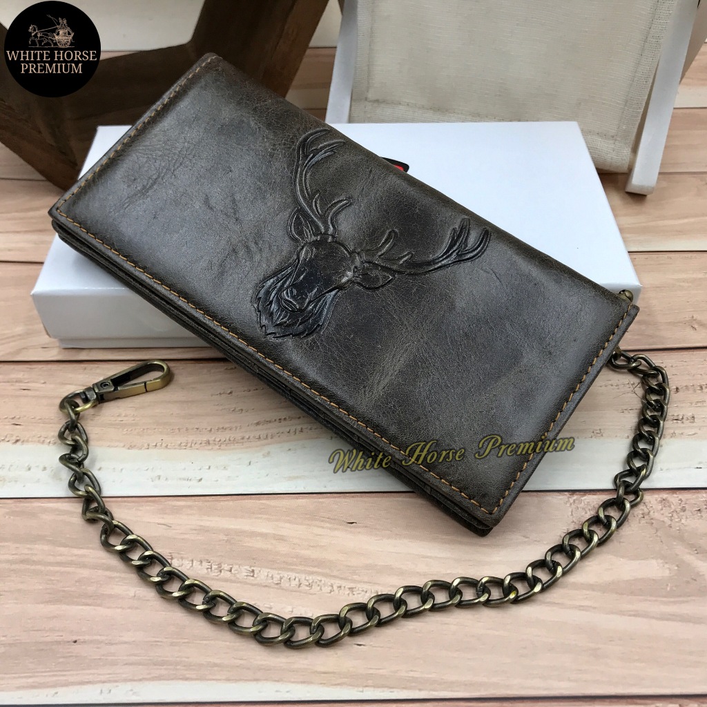 Rush Rider Cow Leather Wallet Men Long Wallet Chain Long Purse Man ...