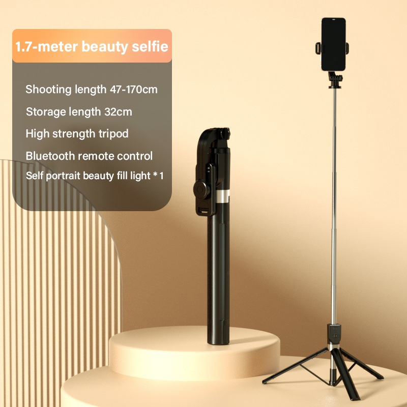 🔥1.7m Bluetooth Selfie Stick Mobile Phone Stand 360° Rotating Tripod ...