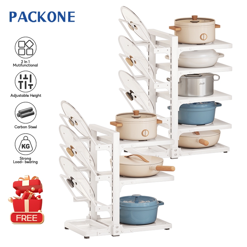 PACKONE Pan And Adjustable Pot Rack Adjustbale Organzier Kitchen ...