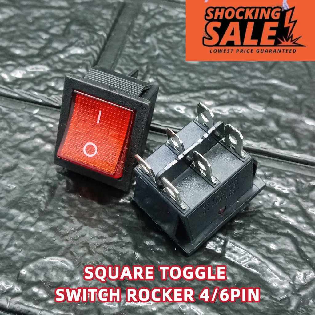 ⚡️SHOCKING SALE⚡️SQUARE ROCKER BOAT TOGGLE SWITCH 4/6PIN 16A 250V AC ...