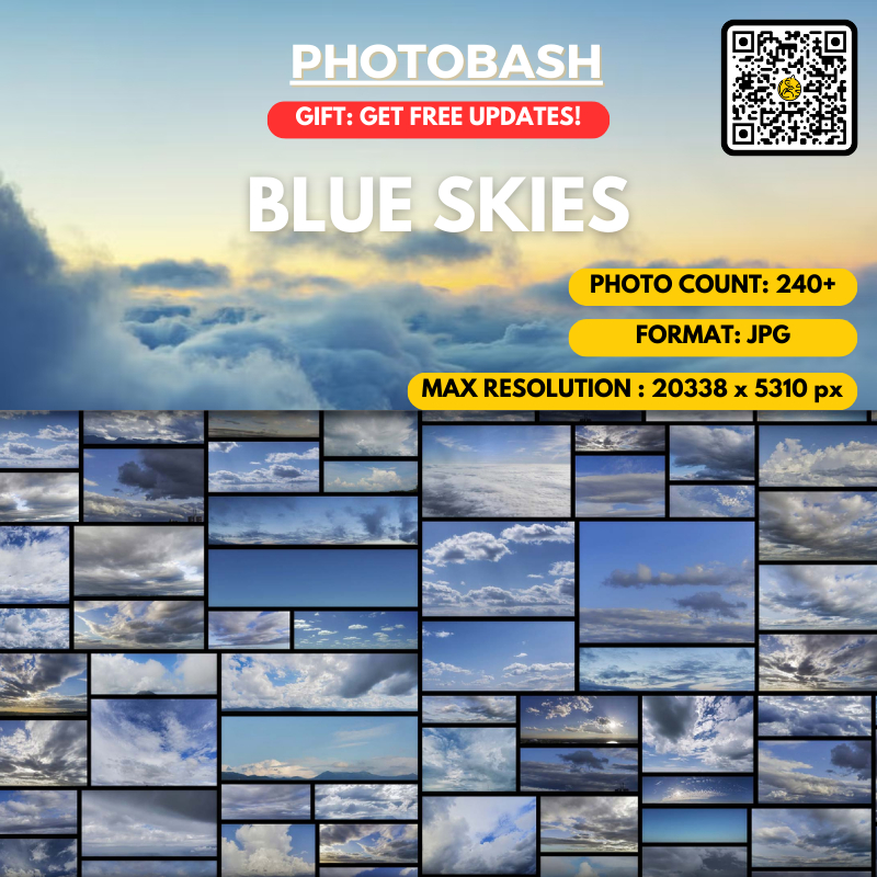 A034- Photobash 【Blue Skies】 High quality images for designer photoshop jpg png material photos ...