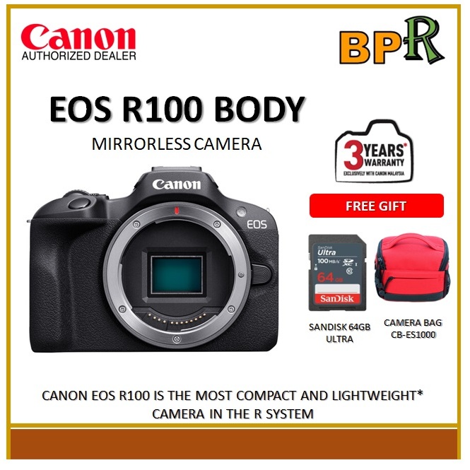 Canon EOS R100 BODY Mirrorless Camera - Original Canon Malaysia ( 3 ...