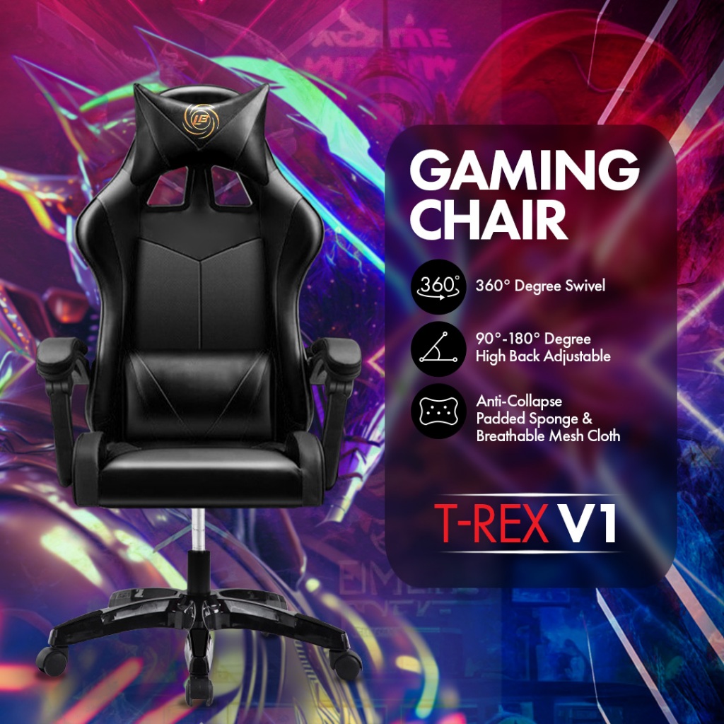 F&F: T-Rex Gaming Chair with RECLINING & Adjustable/office chair/kerusi ...