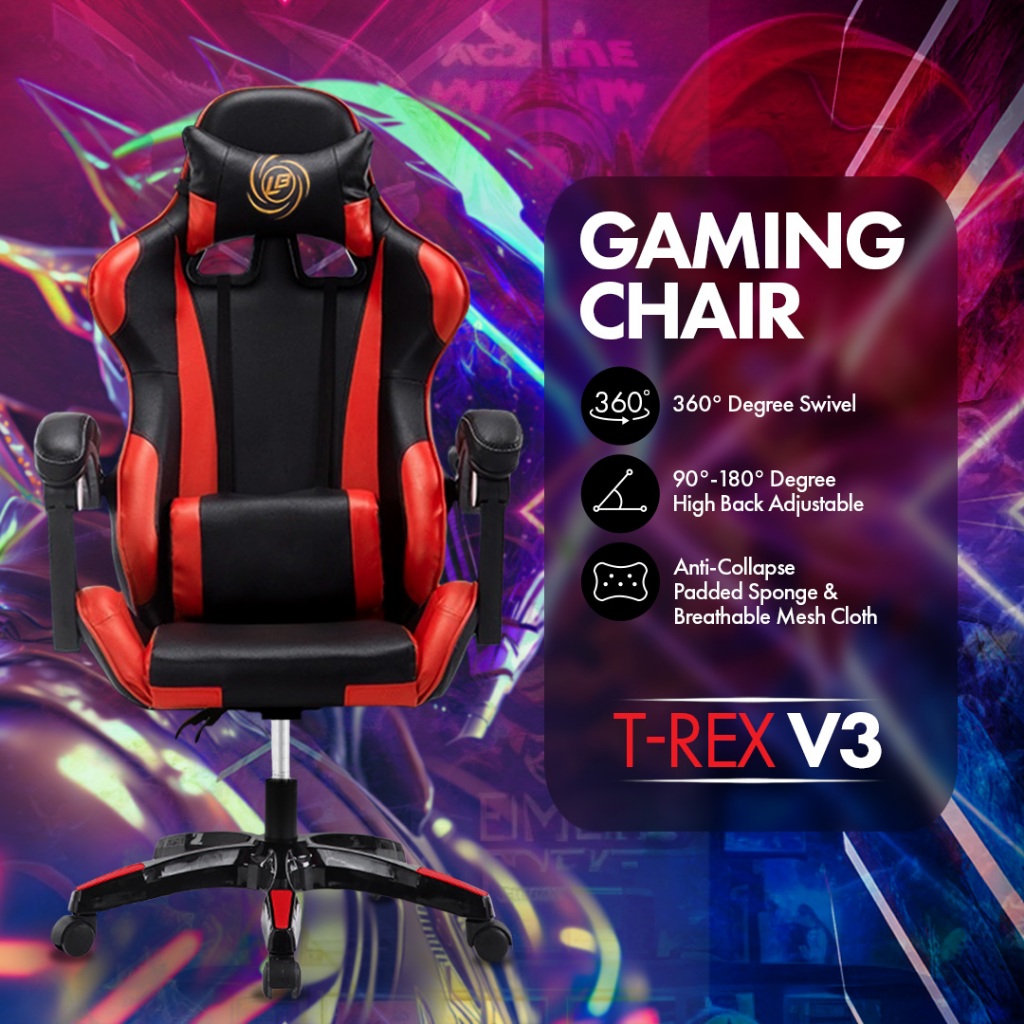 F&F: T-Rex Gaming Chair with RECLINING & Adjustable/office chair/kerusi ...