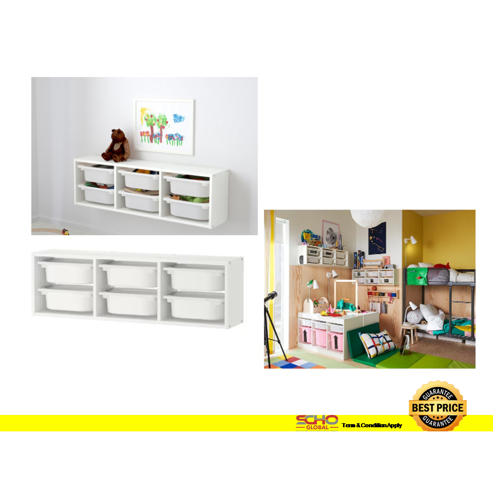 IKEA-TROFAST Wall storage, white/white, 99x21x30 cm | Shopee Malaysia