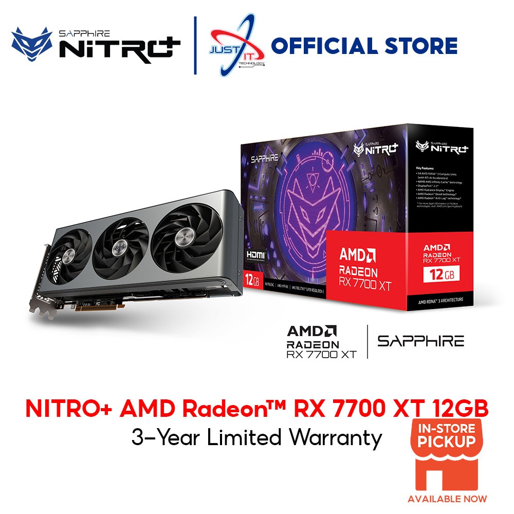 SAPPHIRE NITRO + AMD Radeon RX 7700 XT GAMING OC 12GB GDDR6 GRAPHICS ...