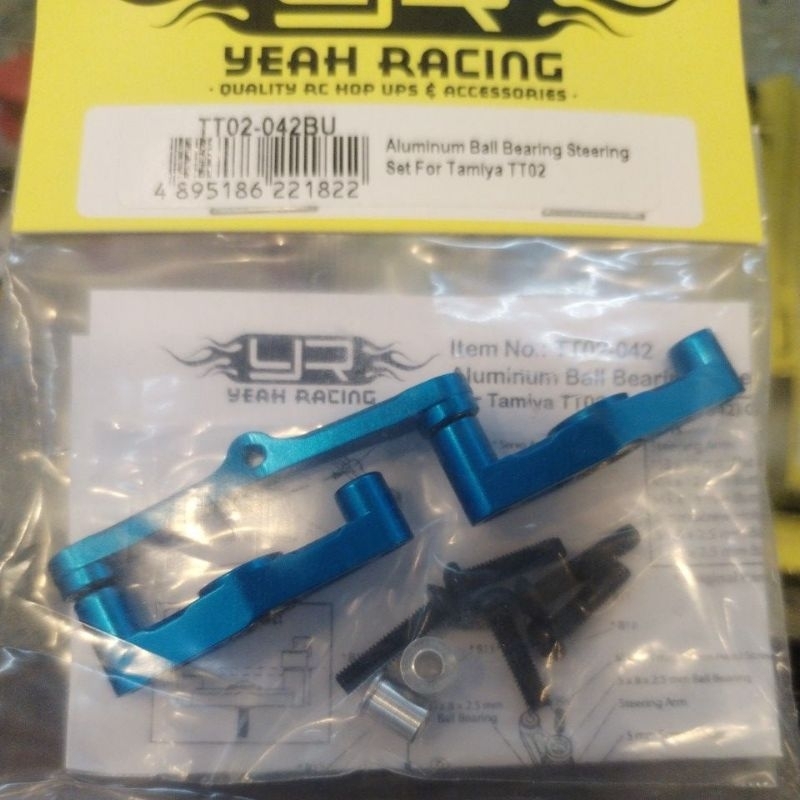 YEAH RACING TT02-042BU ALUMINUM BALL BEARING STEERING SET FOR TAMIYA TT ...