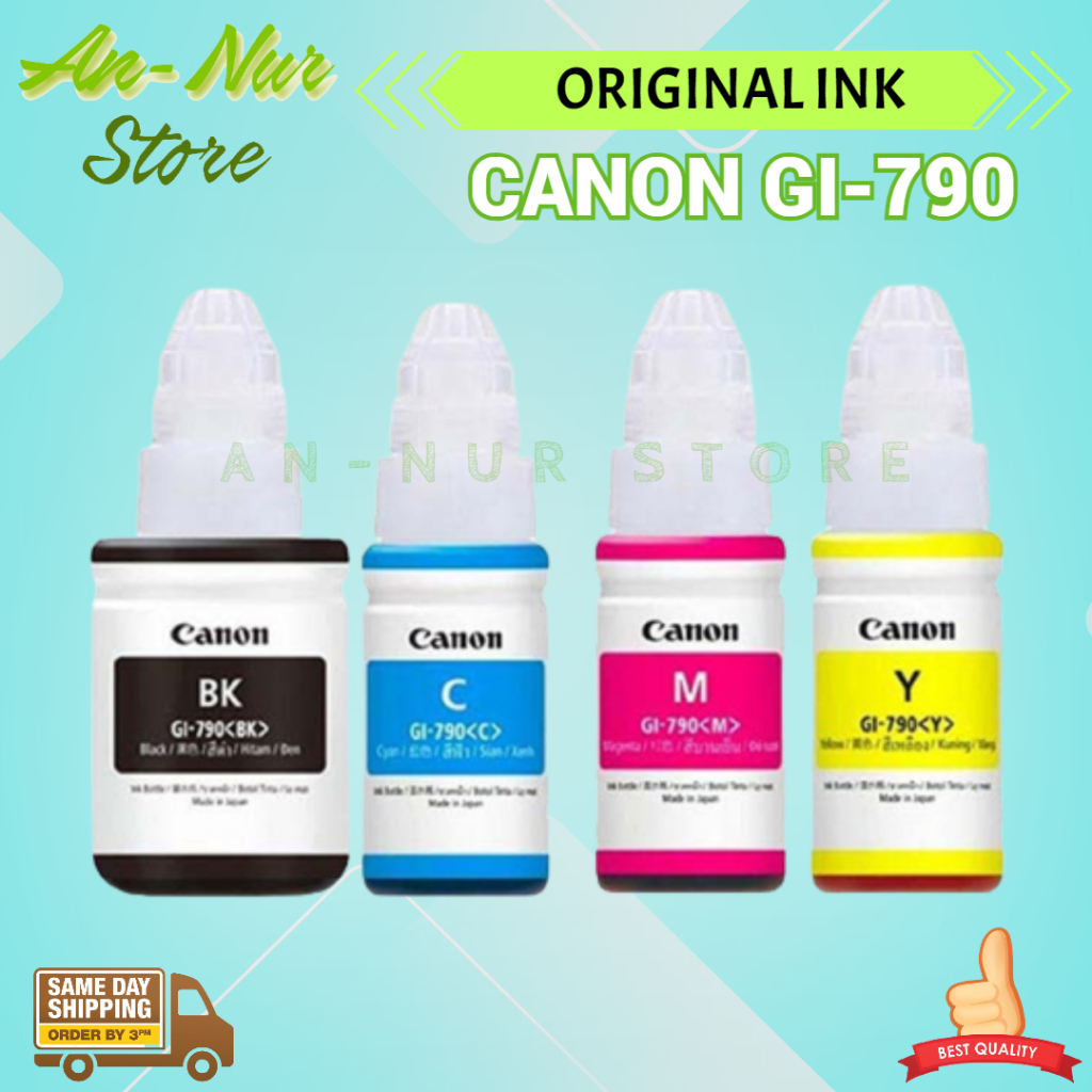 Canon GI-790 gi790 ORIGINAL REFILL INK G-SERIES 1 set FOR G2010 G3010 ...