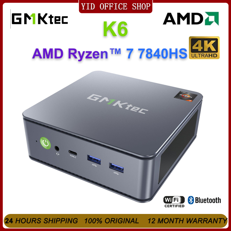 GMKTec K6 AMD Ryzen 7 7840HS Mini PC Windows 11 DDR5 Laptop 5600Mhz PCIE 4.0 NVME SSD Desktop ...