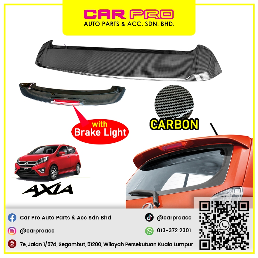 Perodua Axia 2014 - 2022 Oem Carbon Spoiler Bodykit With Led Brake Lamp ...