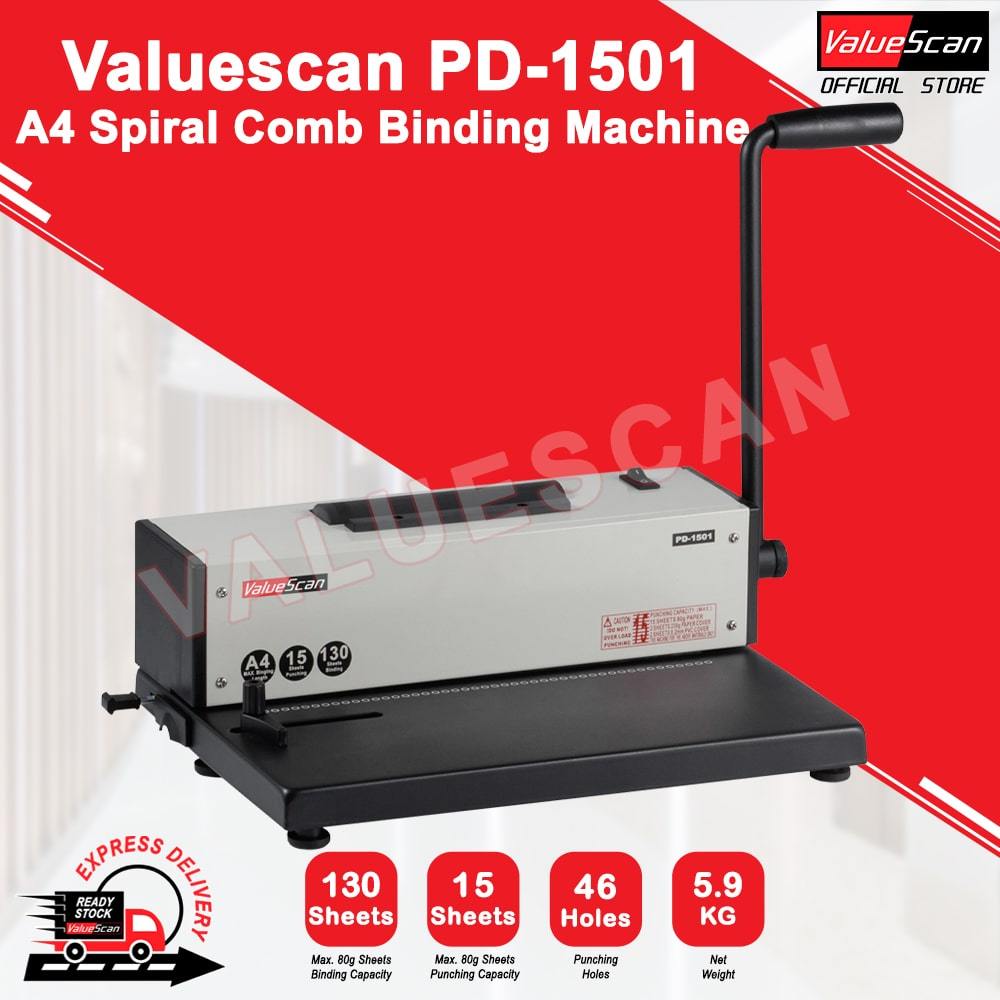 Valuescan PD-1501 A4 Manual Hole Punching & Electric Spiral Coil Binding Machine | Shopee Malaysia
