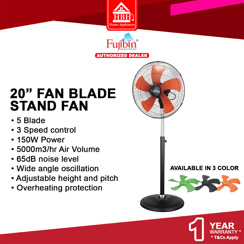 Fujibin FBS-20P 20" 3 Speed Wide Angle Oscillation Height Adjustable ...