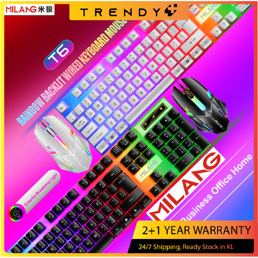 MILANG T6 Water Resistance 104 Keys RGB Keyboard & Mouse Combo RGB ...