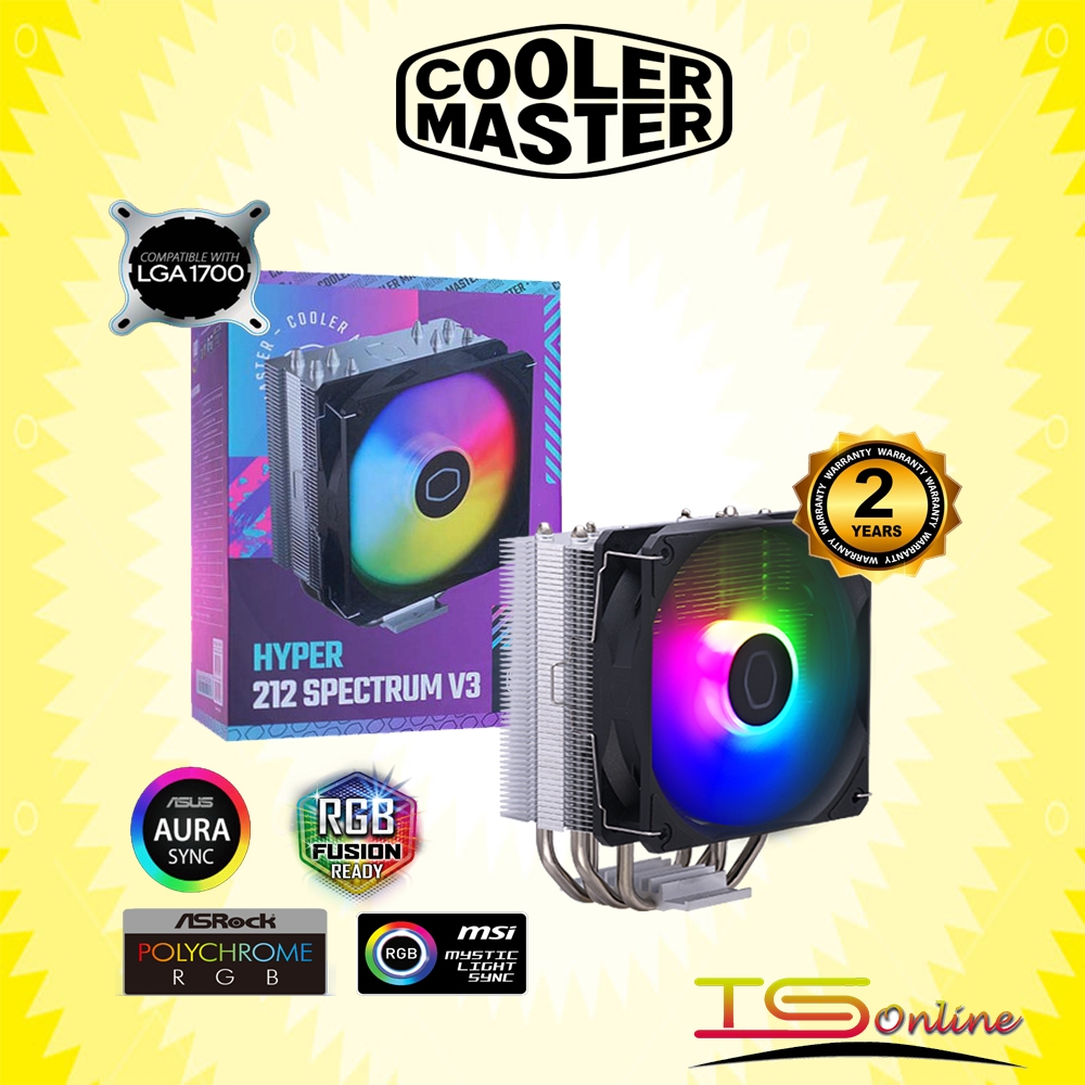 COOLER MASTER HYPER 212 SPECTRUM V3 CPU ARGB Air Coolor (RR-S4NA-17PA ...