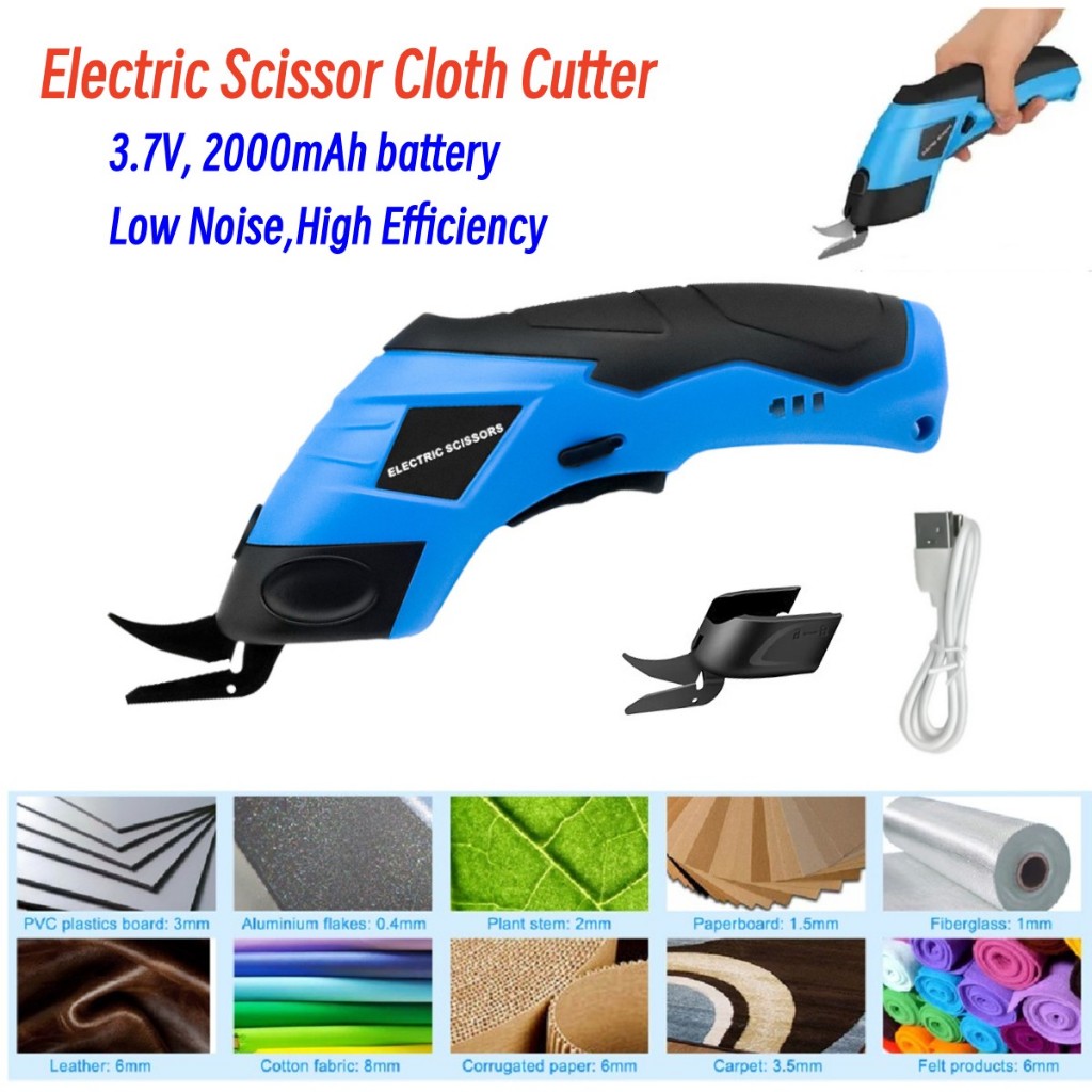 Ready Stock Multipurpose Electric Scissors Cutting Fabric Leather Rug ...