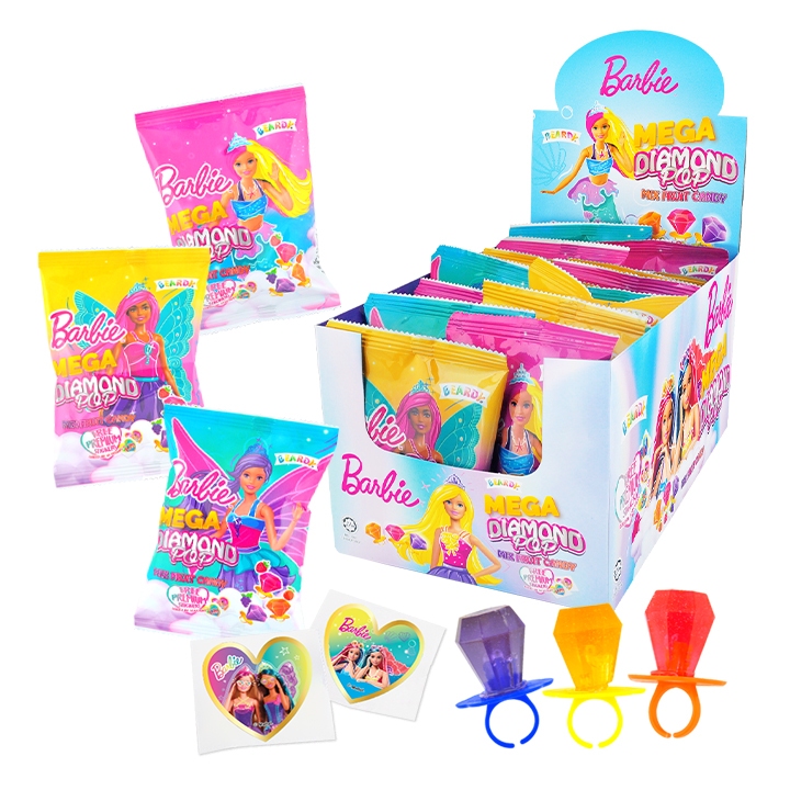 30 Pcs Barbie Mega Diamond Pop Ring Candy/ Diamond Ring Light Candy ...
